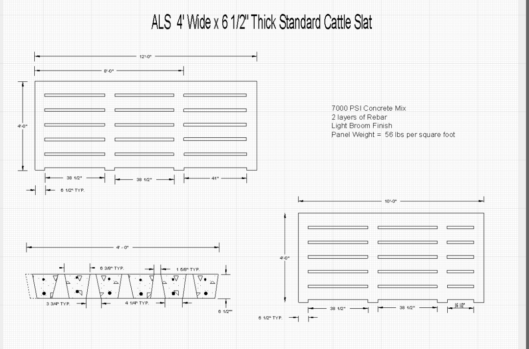 Two Different Varieties of Cattle Slats | Al’s Concrete Products, Inc.